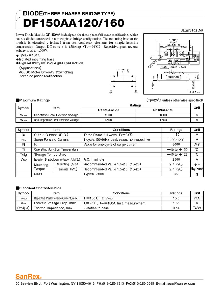 DF 150 Aa 160 | PDF | Rectifier | Diode