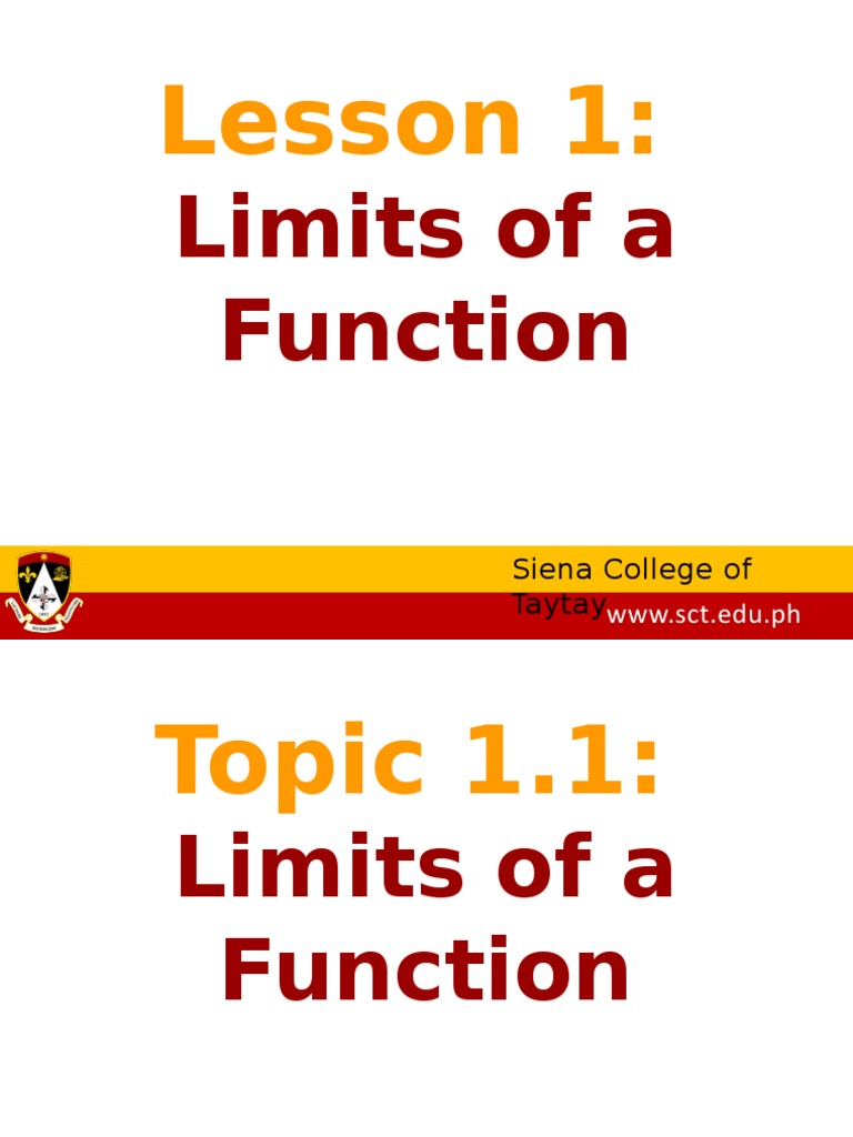 Topic 1.1-1.2 Limits of A Function | Download Free PDF | Function (Mathematics) | Mathematical ...