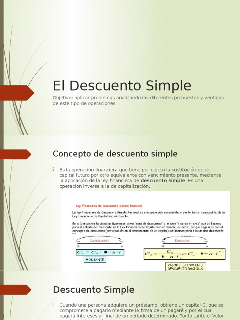 El Descuento Simple | PDF | Interés | Bancos