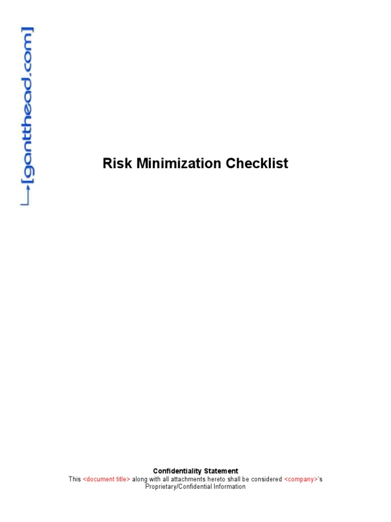 Risk Minimization Checklist | PDF