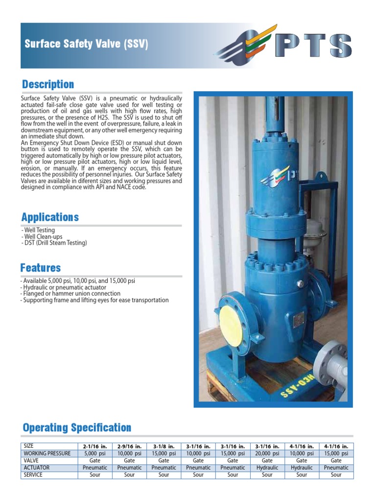 Description: Surface Safety Valve (SSV) | PDF