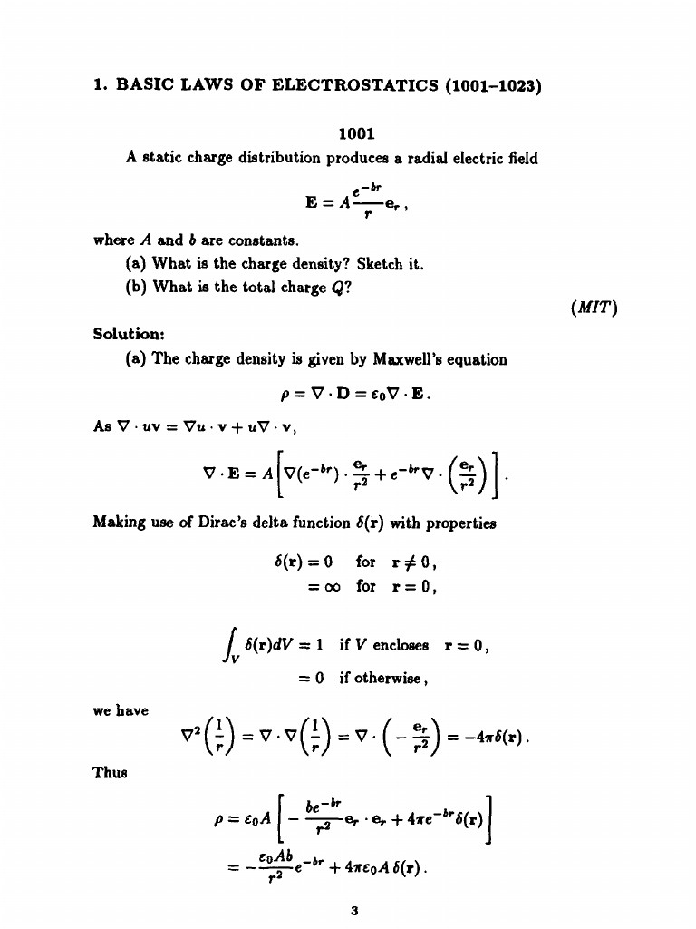 Basic L A W S of Electrostatics | PDF | Electric Field | Sphere