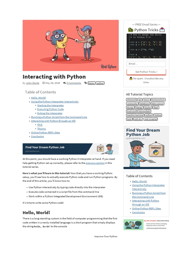 Interacting With Python | PDF | Command Line Interface | Python ...