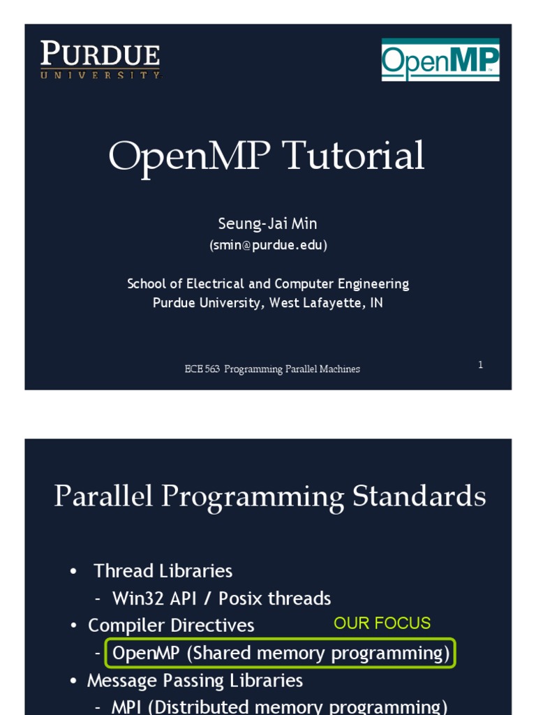 An Introduction to Parallel Programming with OpenMP: Shared Memory Programming and Compiler ...