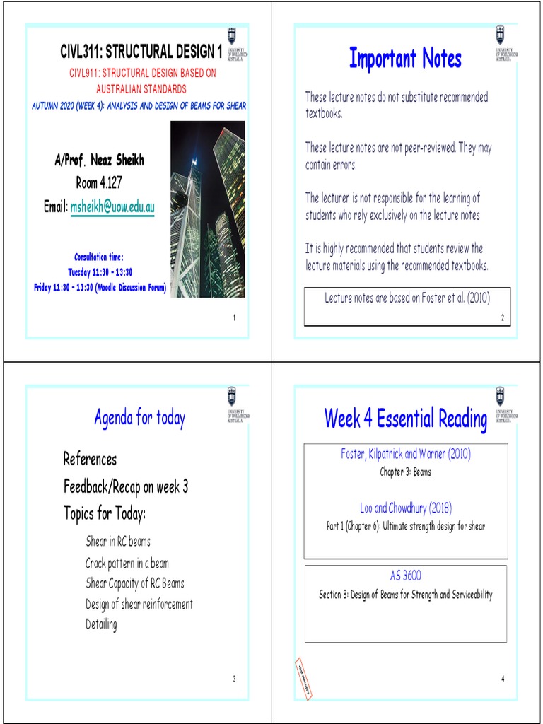 CIVL311: Structural Design 1 Notes | PDF | Beam (Structure) | Bending
