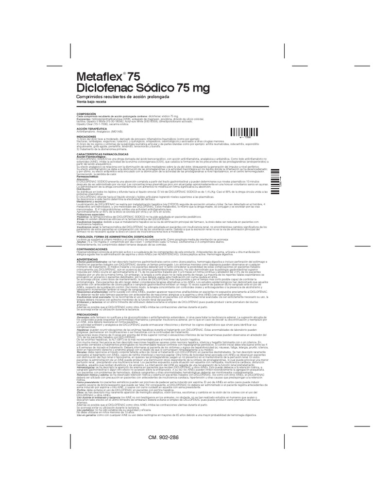 METAFLEX 75 Comp PDF | PDF | Droga anti-inflamatoria libre de ...