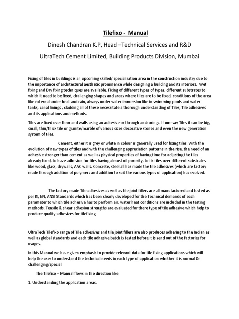 Dinesh Chandran K.P, Head - Technical Services and R&D Ultratech Cement ...