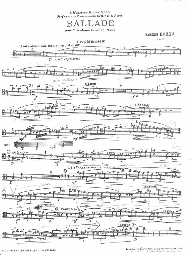 Ballade For Trombone - Eugene Bozza PDF | PDF