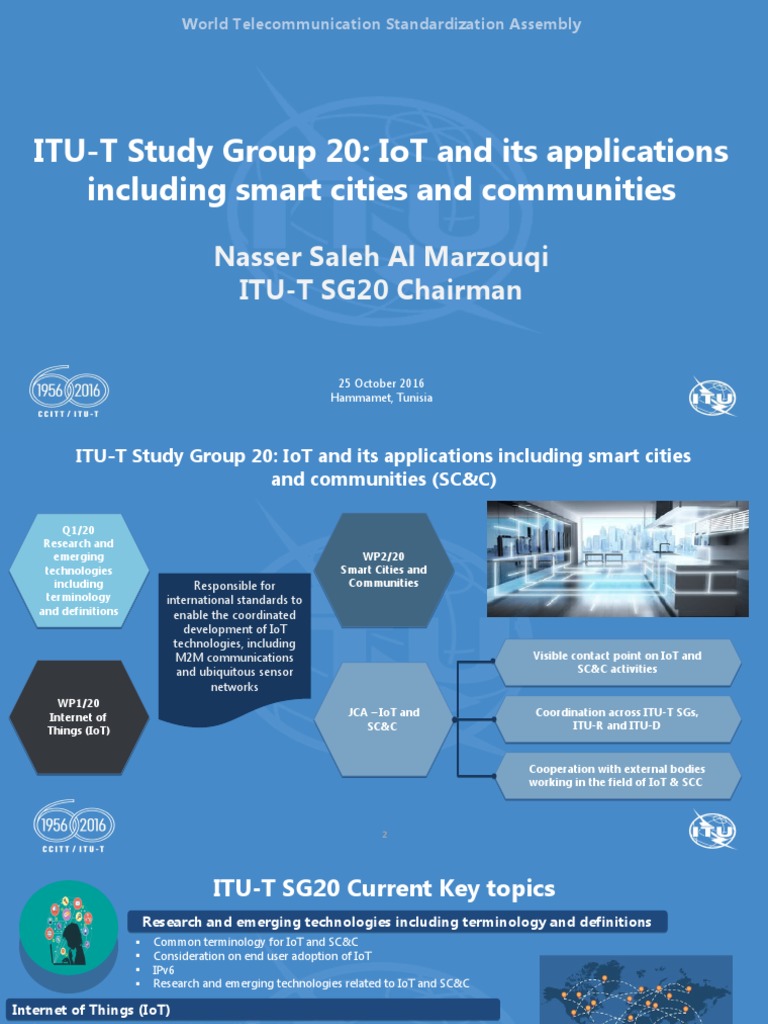 Itu-T Study Group 20: Iot and Its Applications Including Smart Cities and Communities | PDF ...