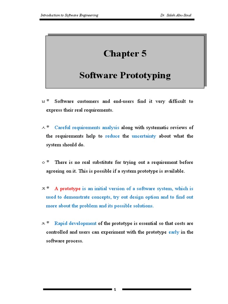 Chapter 5 Prototyping (With Figures) | PDF | Software Prototyping | Prototype