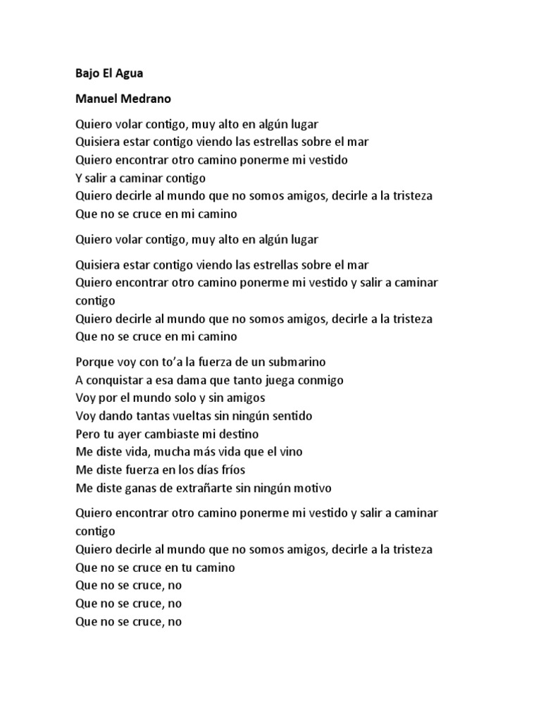 05 - Bajo El Agua - Manuel Medrano | PDF | Poesía