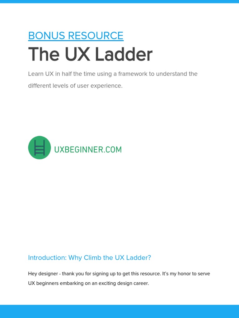 (UXB Bonus) The UX Ladder - A Framework For Learning UX | PDF | User ...