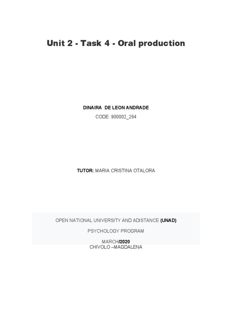 Unit 2 - Task 4 - Oral Production | PDF | Social Science | Computers