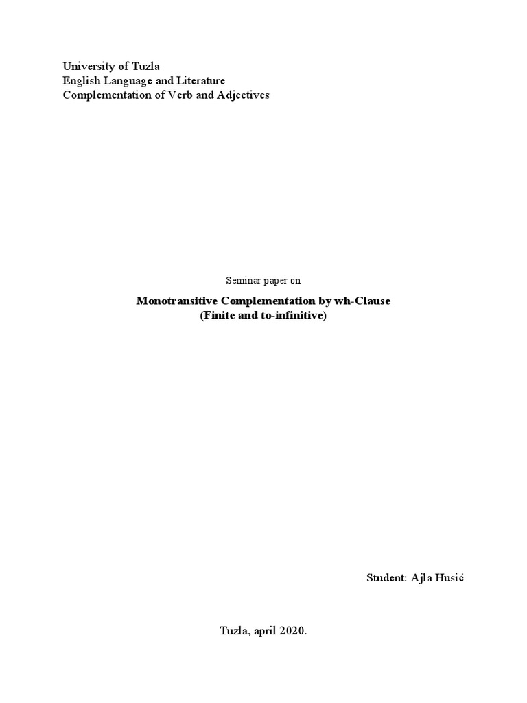 Seminar Paper On Monotransitive Complementation - Ajla Husić | PDF ...