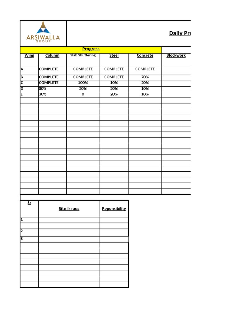 Daily Progress Report (DPR) | PDF | Building Technology | Architectural ...
