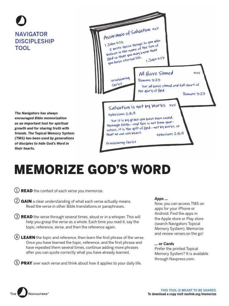 Memorize God'S Word: Navigator Discipleship Tool | PDF | New ...