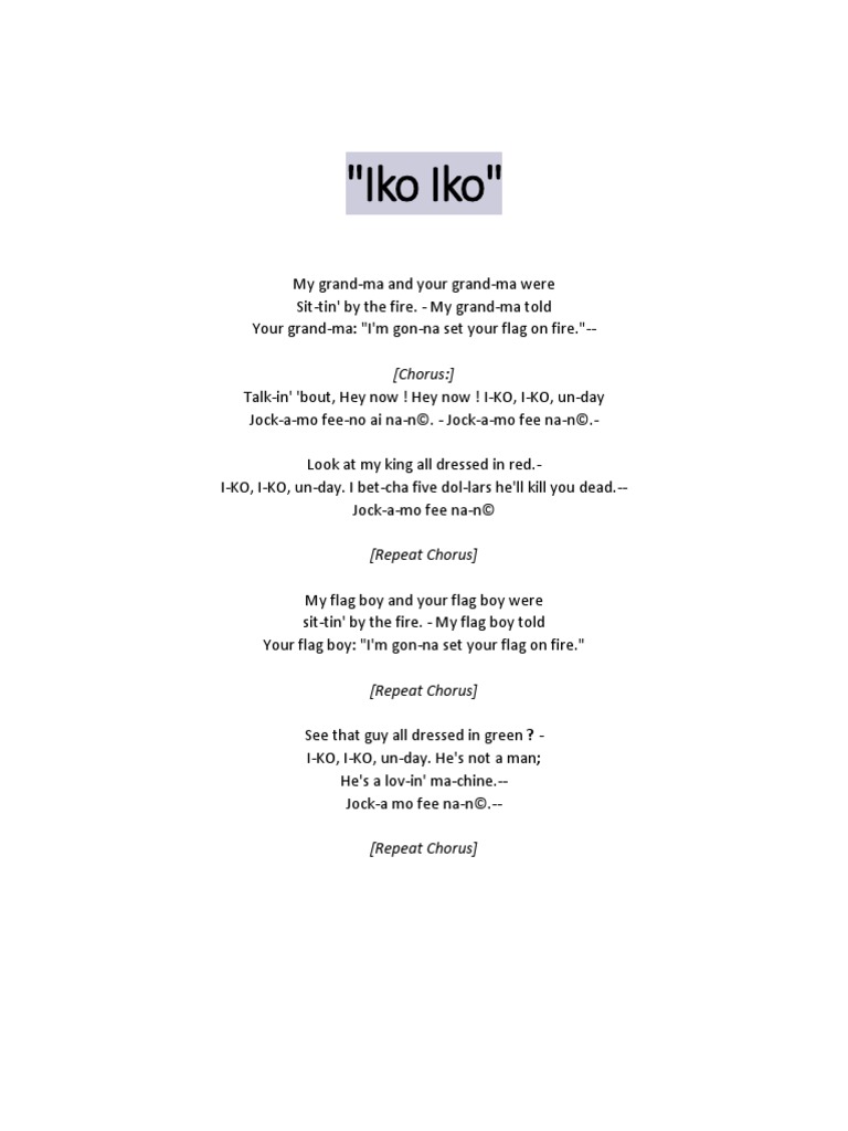 Iko Iko PDF | PDF