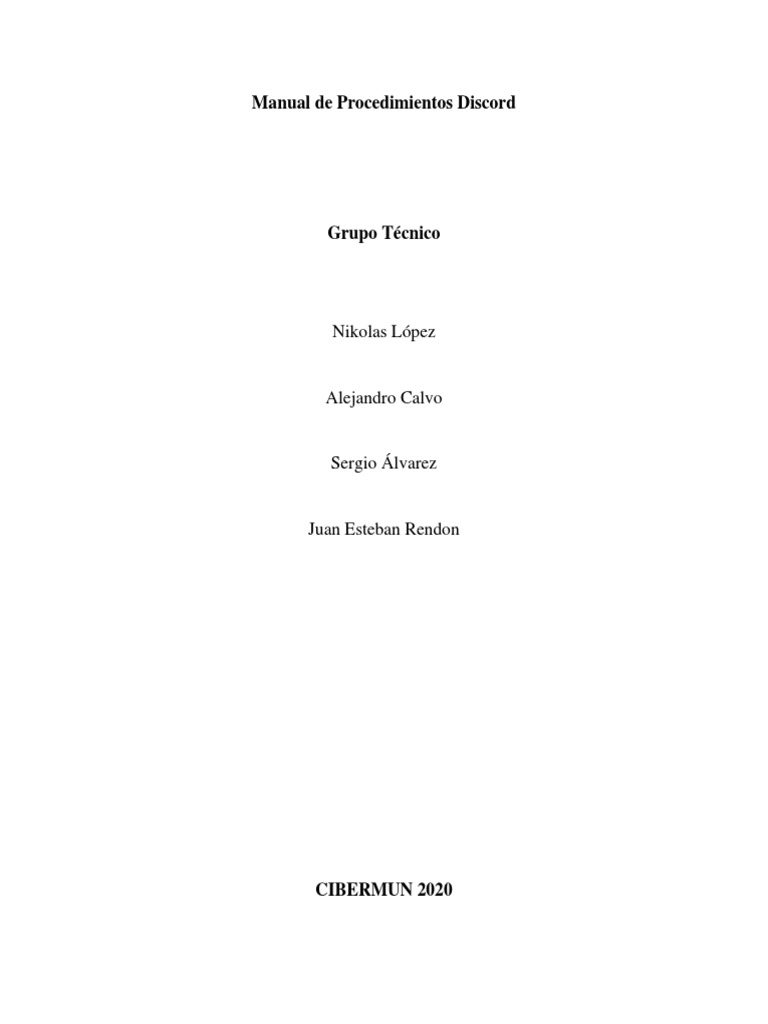 Manual de Procedimientos Discord PDF | PDF | Servidor (Computación ...