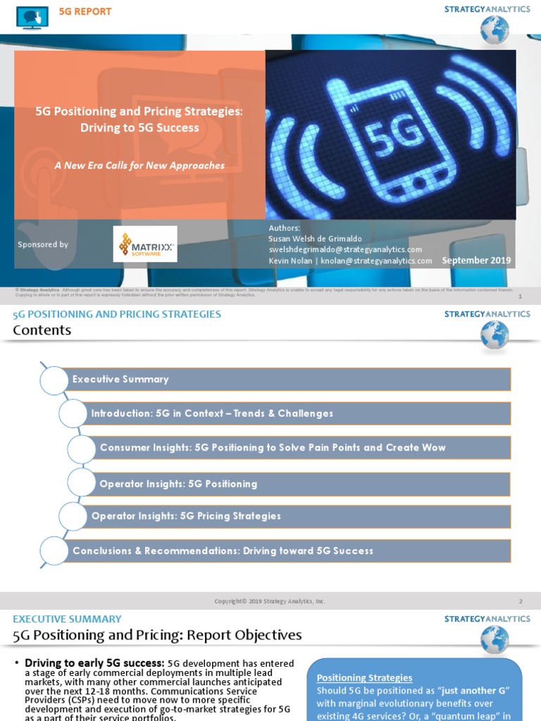 5G Positioning and Pricing Strategies: Driving To 5G Success | PDF ...