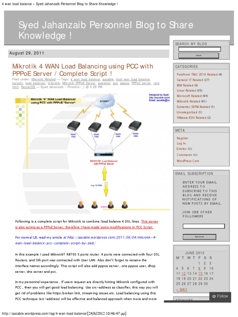 Mikrotik 4 Wan Load Balance PDF | PDF | Load Balancing (Computing) | Proxy Server