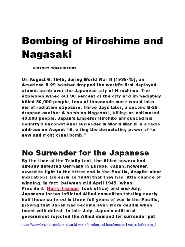 WWII Atomic Bombings Impact | PDF | Atomic Bombings Of Hiroshima And ...