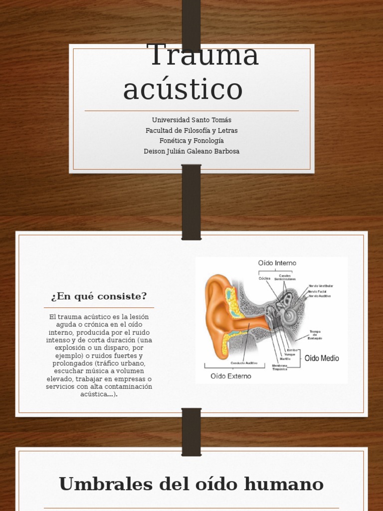 Trauma Acústico | PDF | Salud y bienestar