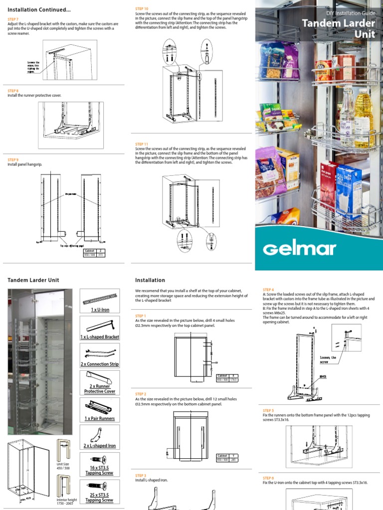 Tandem Larder Unit: DIY Installation Guide | PDF | Screw | Crafts