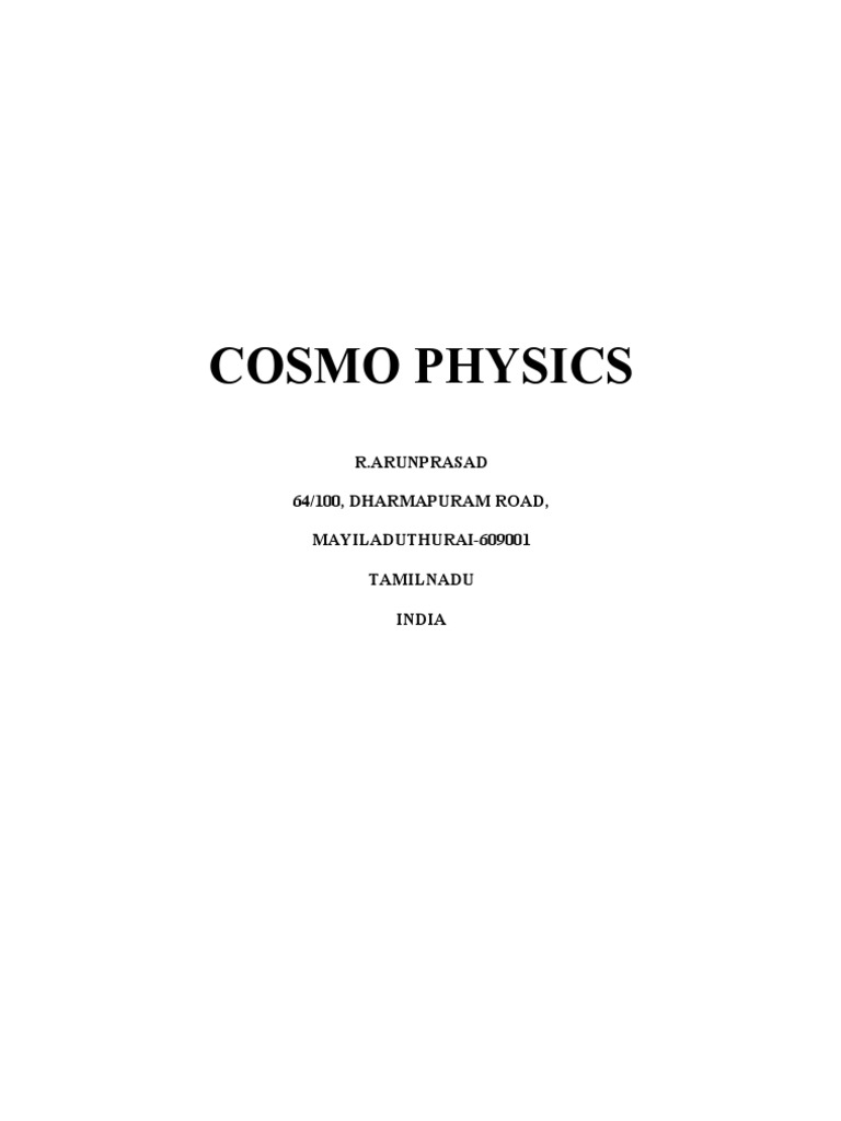 Cosmo Physics Done | PDF | Atoms | Electron
