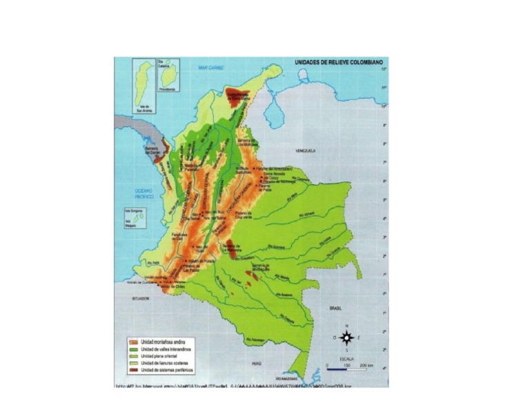 Mapa Fisico de Colombia | PDF