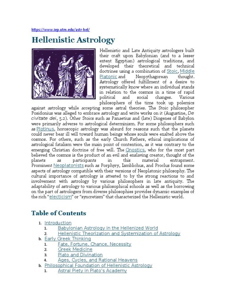 Hellenistic Astrology Lawrence | PDF | Astrology | Neoplatonism