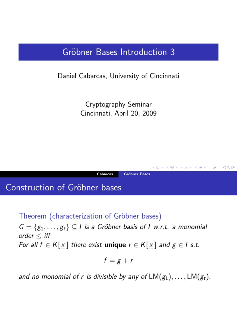 Groebner Basis 3 | PDF | Mathematical Concepts | Geometry