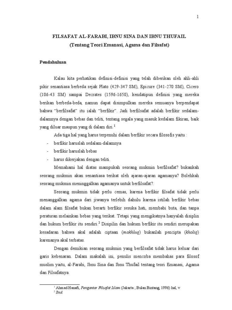 Filsafat Emanasi Al-Farabi dan Agama | PDF