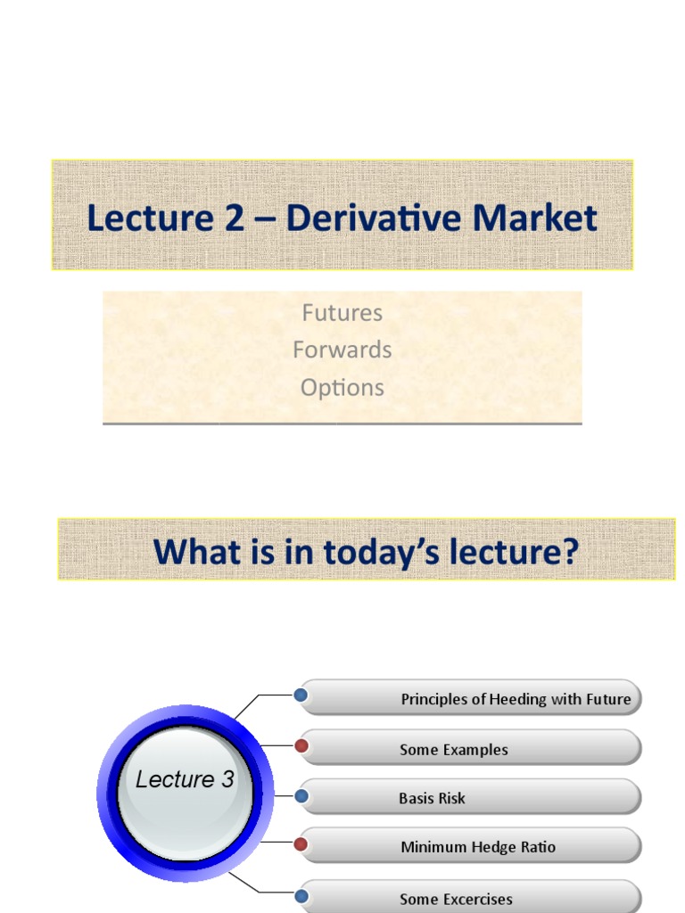Lecture 2 - Derivative Market: Futures Forwards Options | PDF | Hedge ...