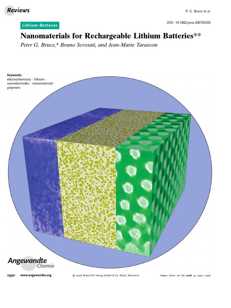 Nanomaterials For Rechargeable Lithium Batteries | PDF | Lithium Ion ...