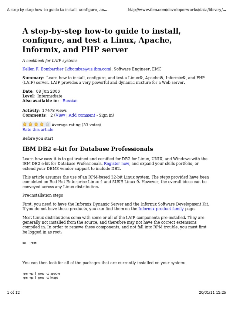 A Step by Step Guide To Configure Informix On Linux PDF | PDF | Php | Apache Http Server