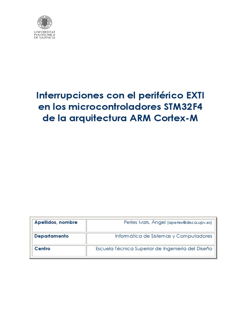 Interrupciones EXTI en Microcontroladores STM32F4 PDF | PDF | Microcontrolador | Periférico