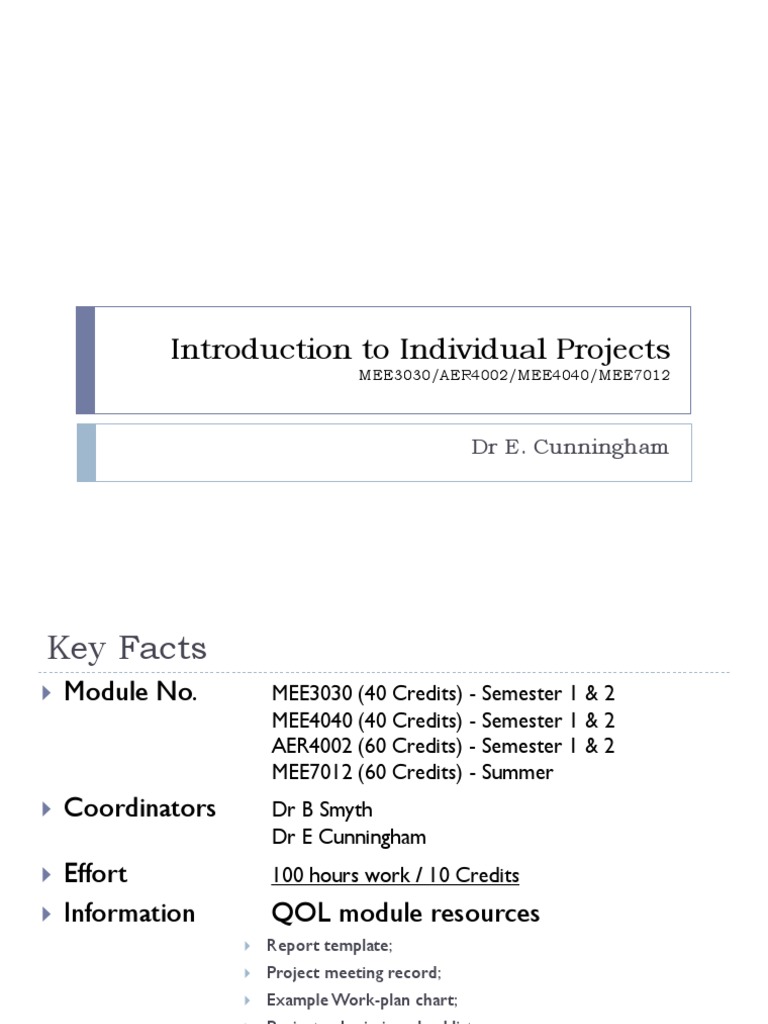 Sem 1 Week 01 Intro To Individual Projects | PDF | Lecture | Turnitin