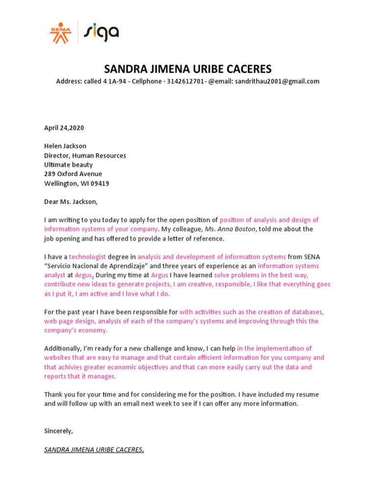 Cover Letter Activity | PDF