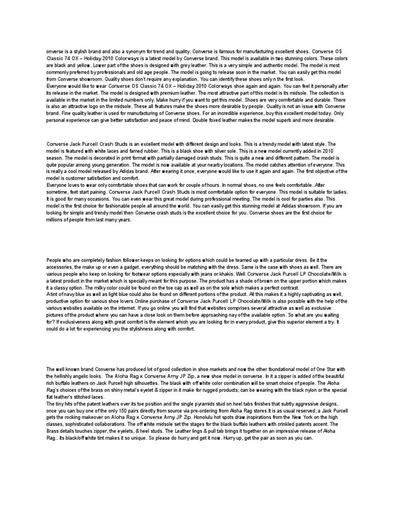 Converse | PDF | Shoe | Sneakers