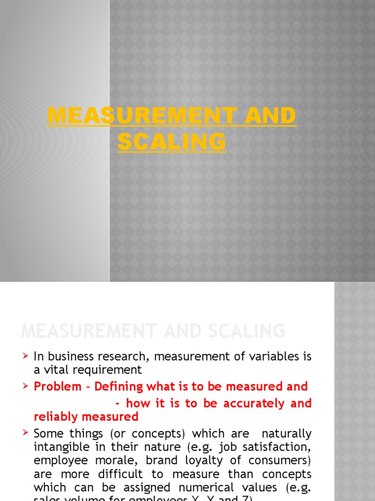 BRM Measurement and Scaling | PDF | Level Of Measurement | Attitude ...