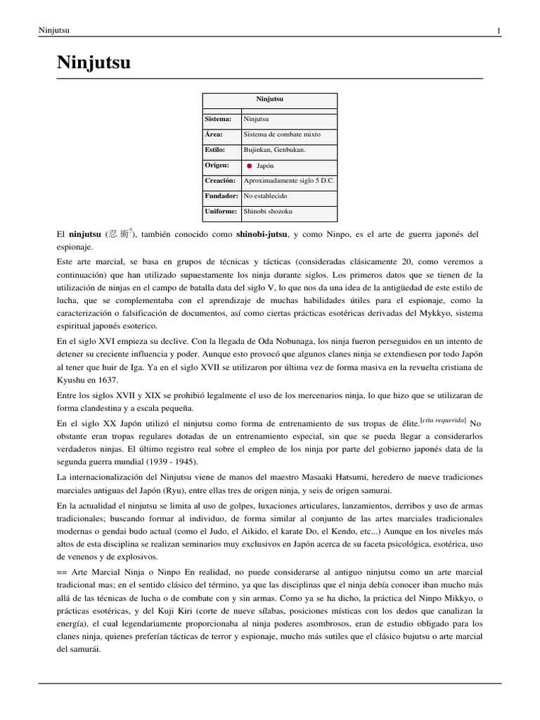 Ninjutsu | PDF | Japón feudal | Guerra