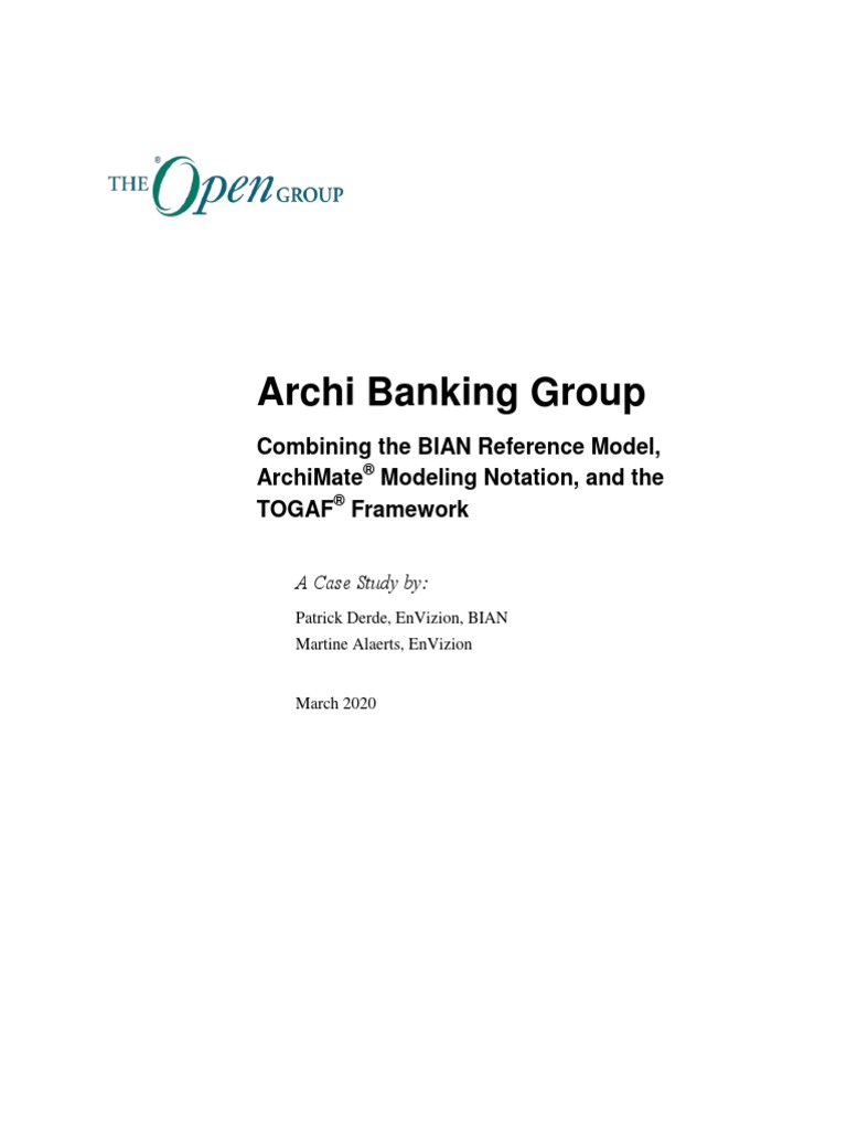 Combining The BIAN Reference Model, ArchiMate® Modeling Notation, and ...