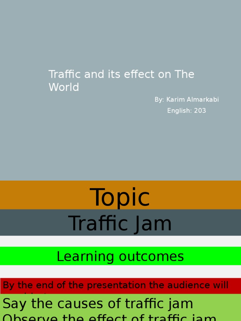Causes and Effects of Traffic Jams | PDF