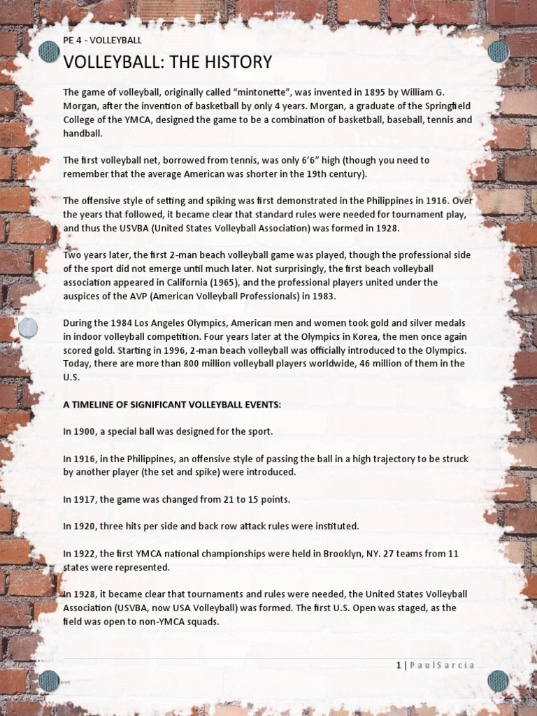 Volleyball: The History: A Timeline of Significant Volleyball Events ...