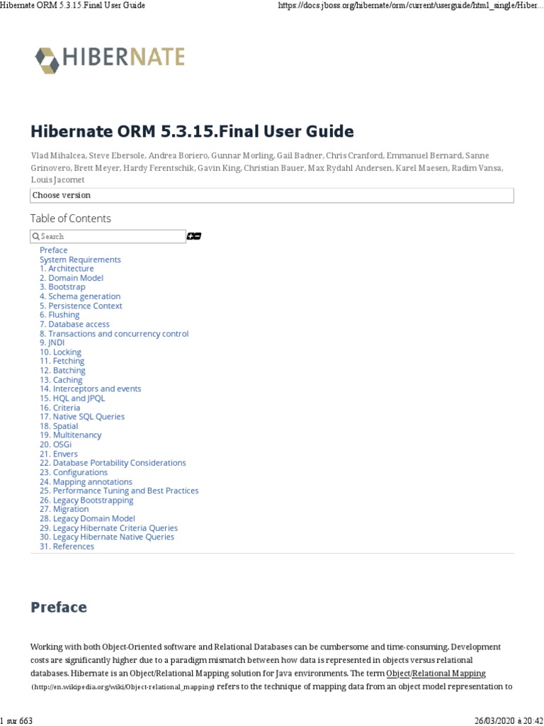 Hibernate Orm 5 3 15 Final User Guide Pdf Boolean Data Type