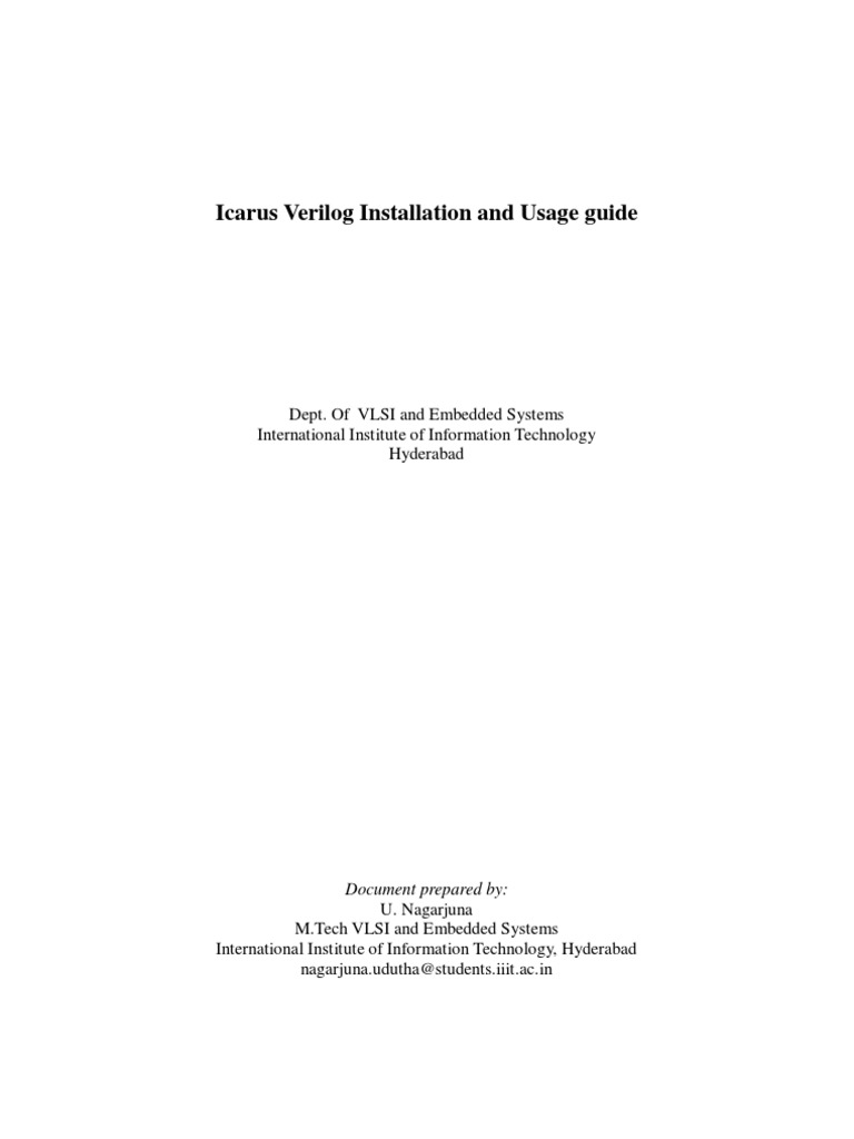 Icarus Verilog Installation and Usage Guide | Download Free PDF | Systems Engineering | Computer ...