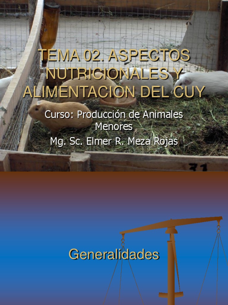 TEMA 02. Nutricion y Alimentacion de Cuyes PDF | PDF | Alimentos ...