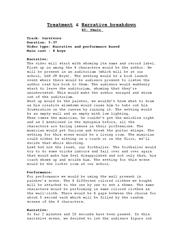 Treatment and Narrative Breakdown | PDF