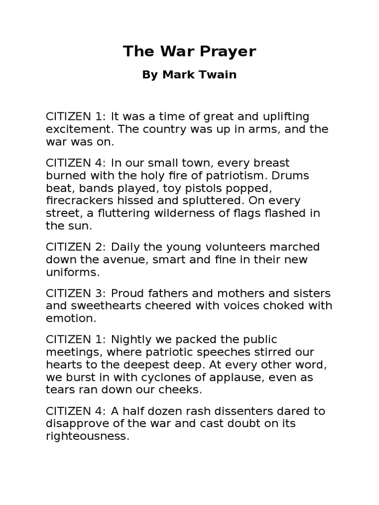 The War Prayer: by Mark Twain | PDF