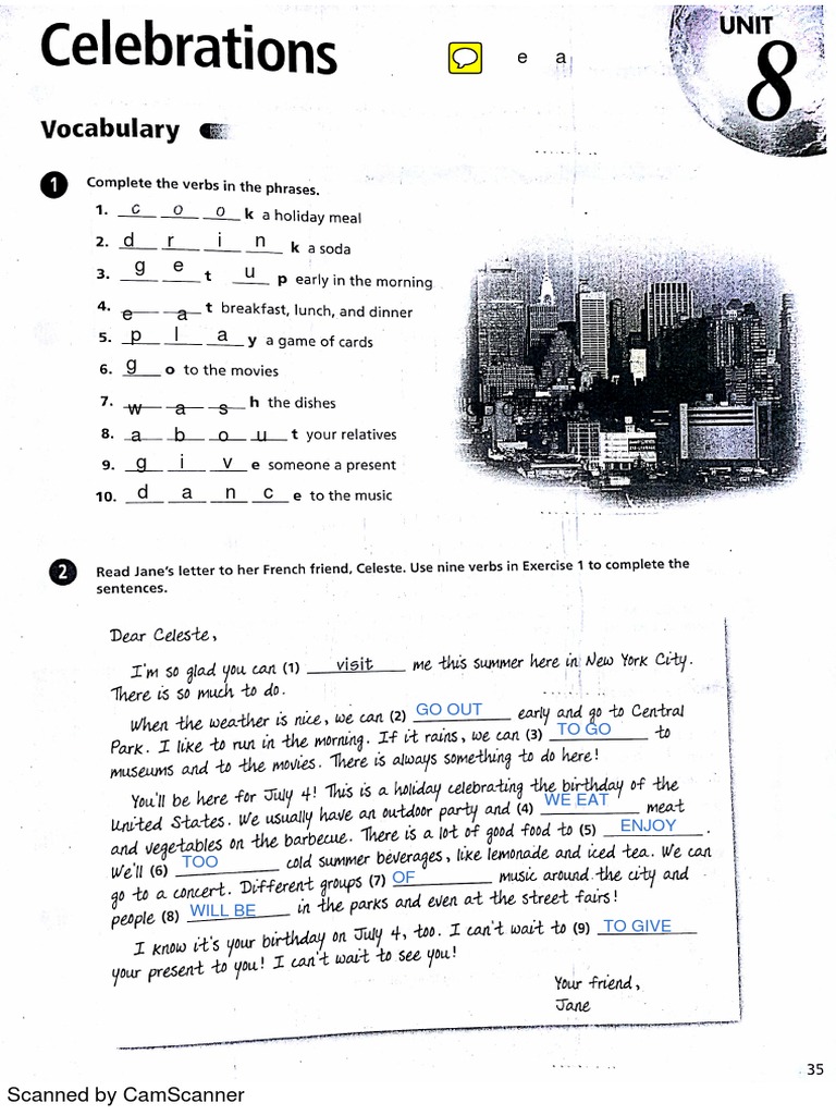 Unit 8 Workbook Answers | PDF